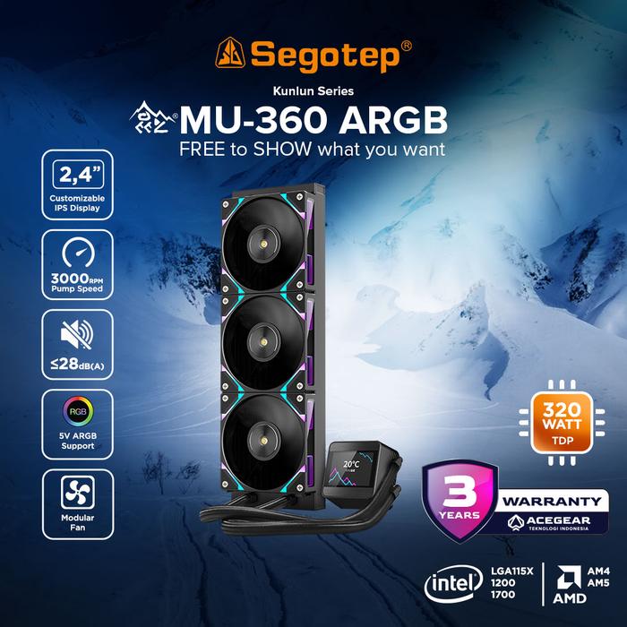 Jual SEGOTEP MU-360 ARGB (Intel/AMD 360mm ARGB AIO Cooler) - Hitam ...