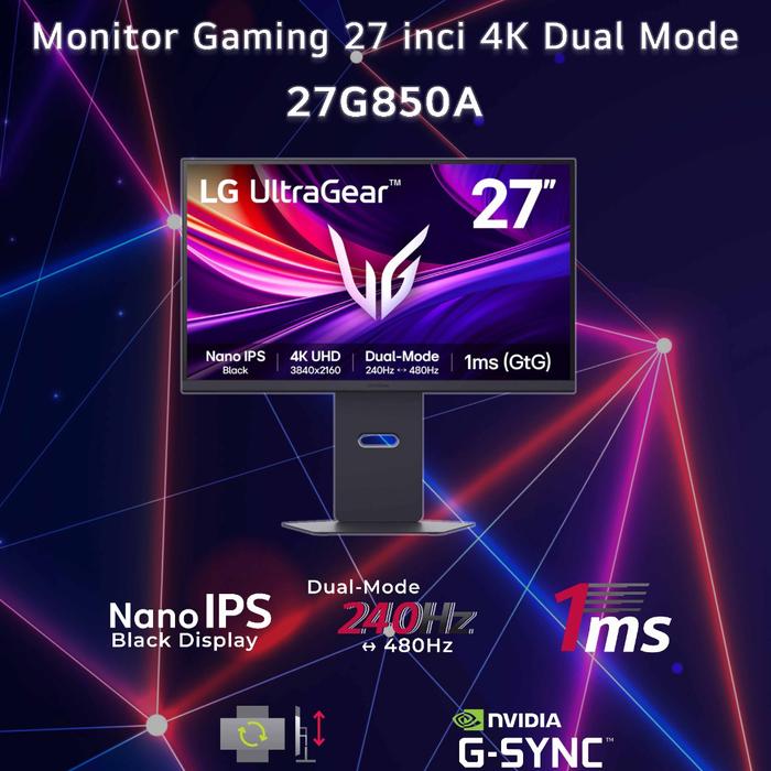 Jual LG UltraGear 27G850A-B UHD 4K Nano IPS 1ms 240hz Gaming Monitor ...