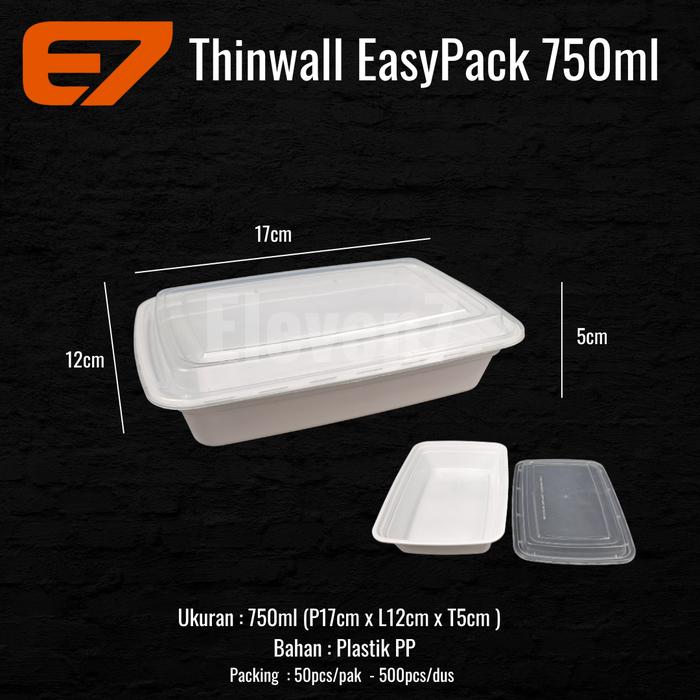 Jual Kotak Makan Thinwall Easypack Putih 650-1750ml - Takeaway box - 5pcs - 750ml - Jakarta ...