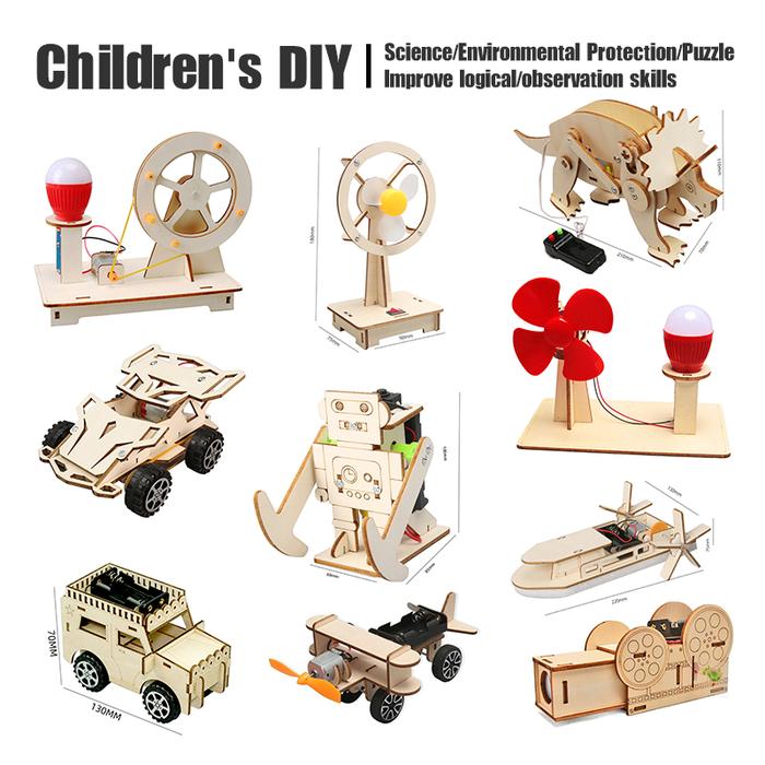 Promo Mainan Edukasi Diy Robot Car Rakitan Generator Bohlam Kayu Untuk ...