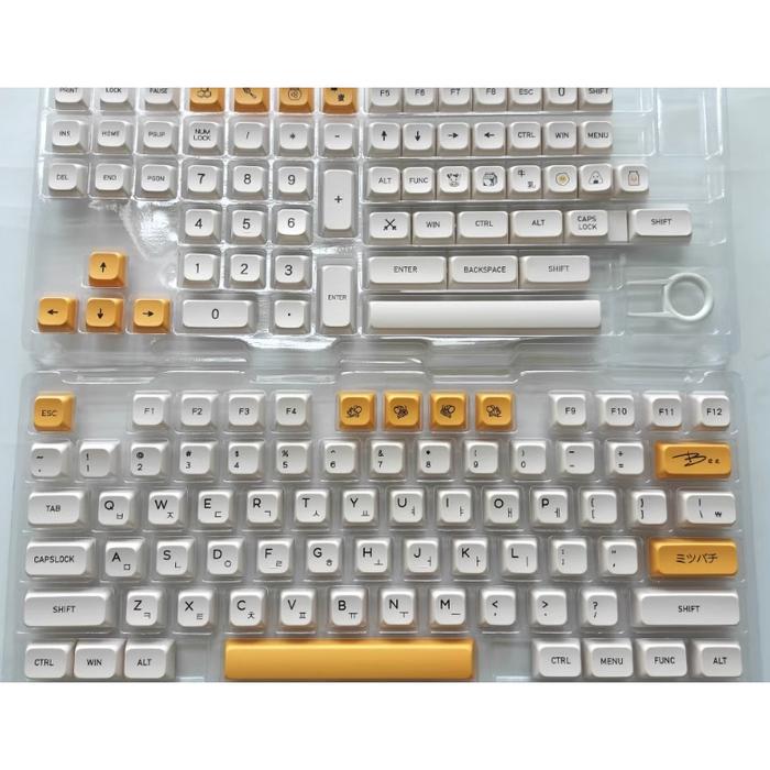 Jual Keycaps PBT Dye Sub XDA Profile Honey Milk White Yellow - Korean Root - Kota Madiun ...