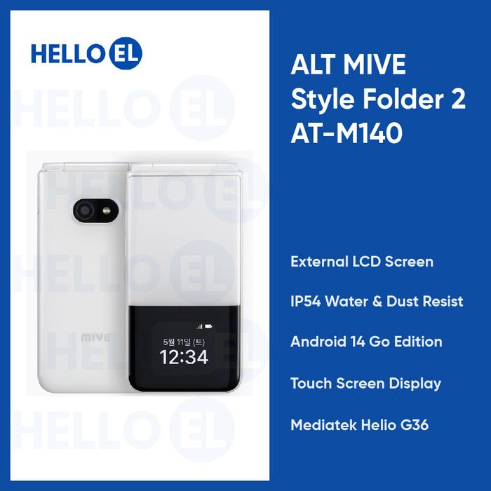 Jual ALT MIVE Style Folder 2 AT-M140 Android 14 Go Helio G36 IP54 Touch ...