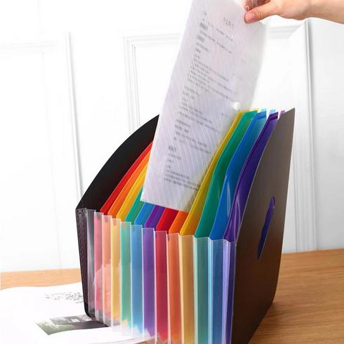 Promo 13 Sekat Tempat File Folder A4 Foldable Meja Dokumen Map - Hitam ...