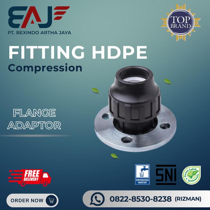 Jual Flange Adaptor Hdpe - PP Compression Hdpe - Fitting Hdpe - Sambungan Pipa Hdpe - 40 (1-1/4 ...