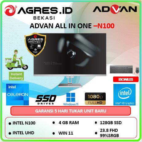 Promo Advan AIO Intel N100 Ram 8Gb 256Gb 23.8Fhd Win11 - Unit + Free ...