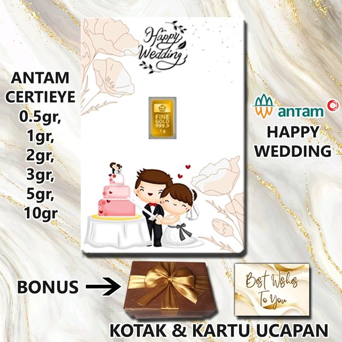 Jual Emas ANTAM HAPPY WEDDING Gift Series Custom Certieye Certicard ...
