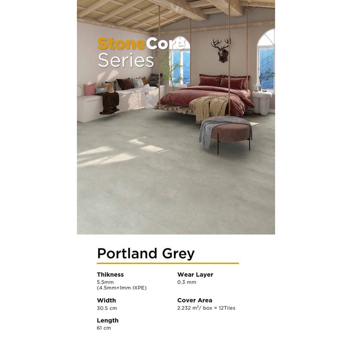 Jual Lantai SPC Marvel Stone Core 5,5mm Motif Batu - Portland Grey ...