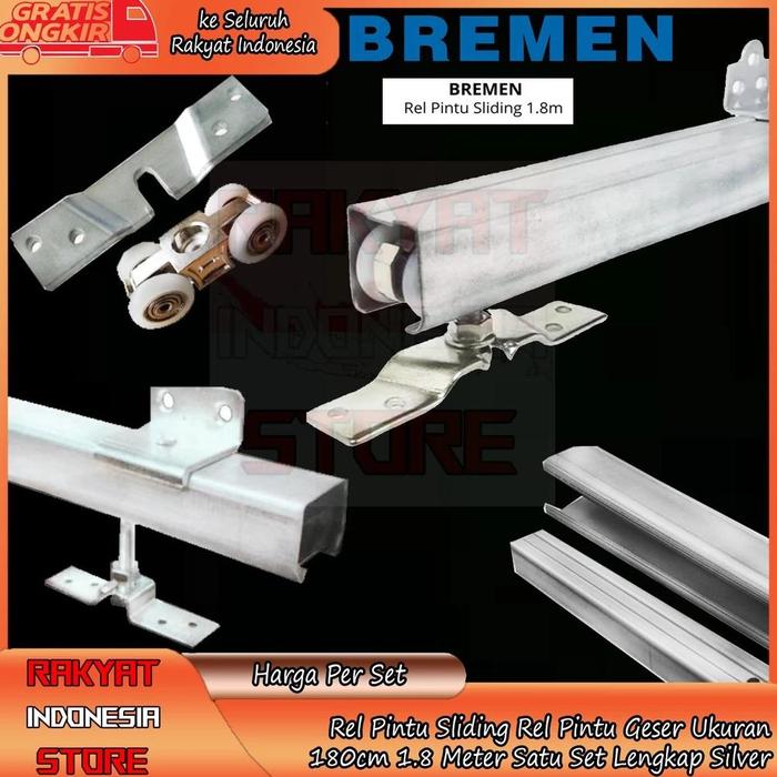 Jual Rel Pintu Geser Sliding BREMEN 1.8M Rail B3 1.8METER Roda Sleding ...
