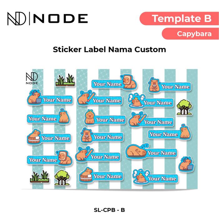 Promo Capybara Sticker Stiker Label Nama Custom Nama Karakter Anak - SL ...