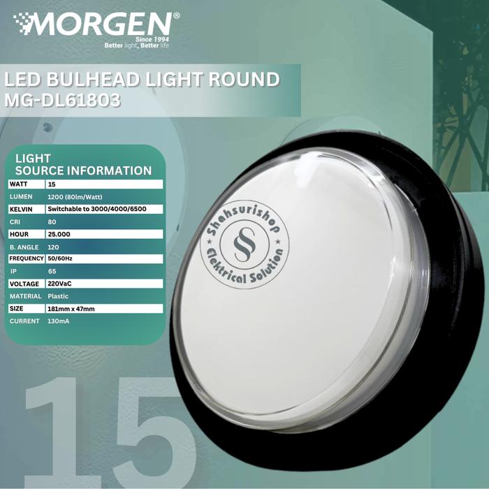 Jual MORGEN LED BULKHEAD LIGHT ROUND CCT SWITCH LAMPU TEMPEL DINDING ...