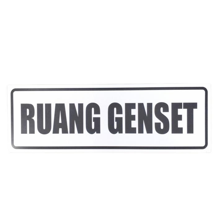 Jual rambu stiker RUANG GENSET / sticker sign rambu genset - 20x5 ...