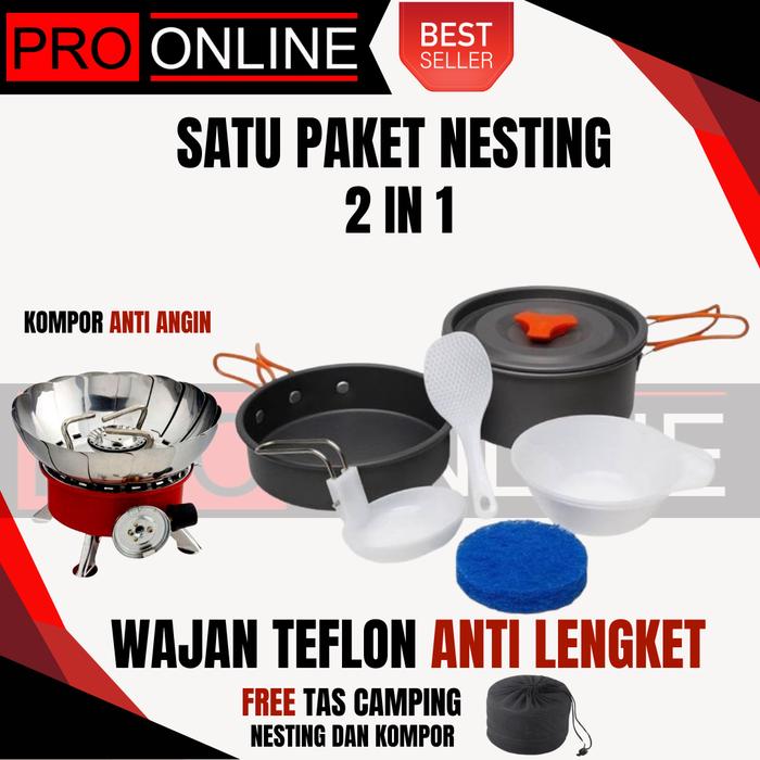 Jual Nesting camping oudoor - paket nesting dan kompor windproof ...