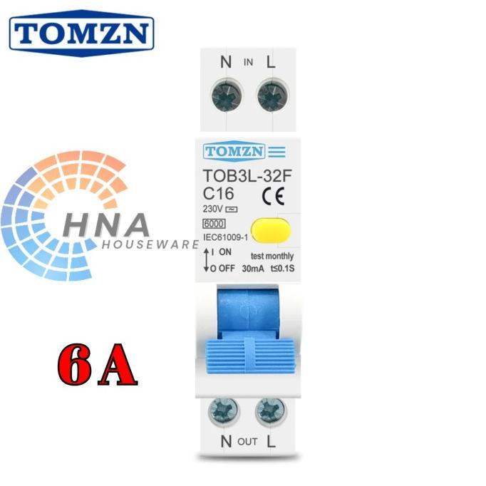 Jual TERLARIS RCBO MCB TOMZN SLIM RCCB/ELCB AC 6A-32A dengan Proteksi ...