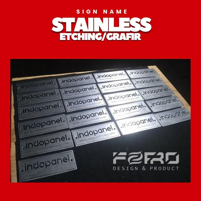 Jual Plat stainless grafir/etching custom sign name desain dan ukuran - 14,5X21CM - Kota ...