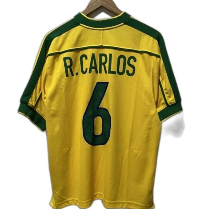 Jual Roberto Carlos #6 R. Carlos Brazil Home World Cup 1998 Timnas ...
