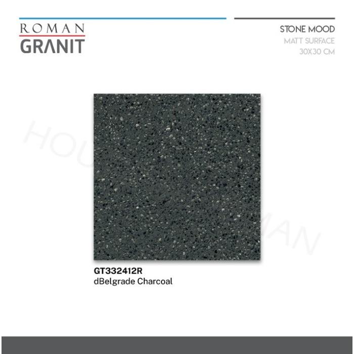 Jual ROMAN Granit Lantai 30x30 dBelgrade Charcoal / Granit Lantai Hitam ...