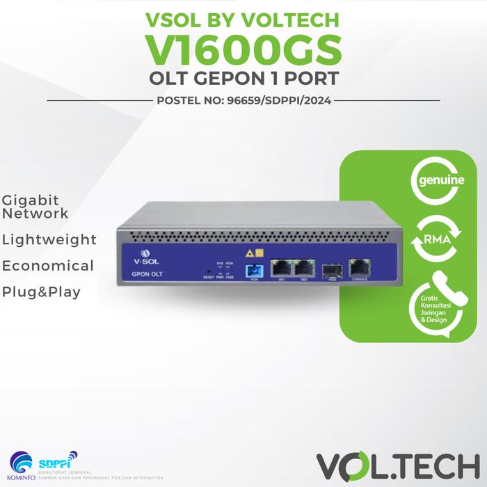Jual VSOL V1600GS GPON OLT 1 PORT V-SOL GPON OLT V1600GS 1 PORT - NoFan ...