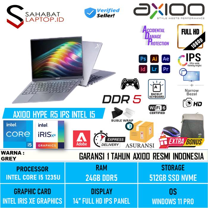 Jual Laptop Axioo Hype R5 OLED Intel Core i5 1235U 24GB DDR5 512GB SSD ...
