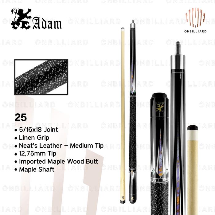 Jual ADAM II Cue Stick Billiard Lokasi Play Grip Linen 12.75mm ADAM 2 ...
