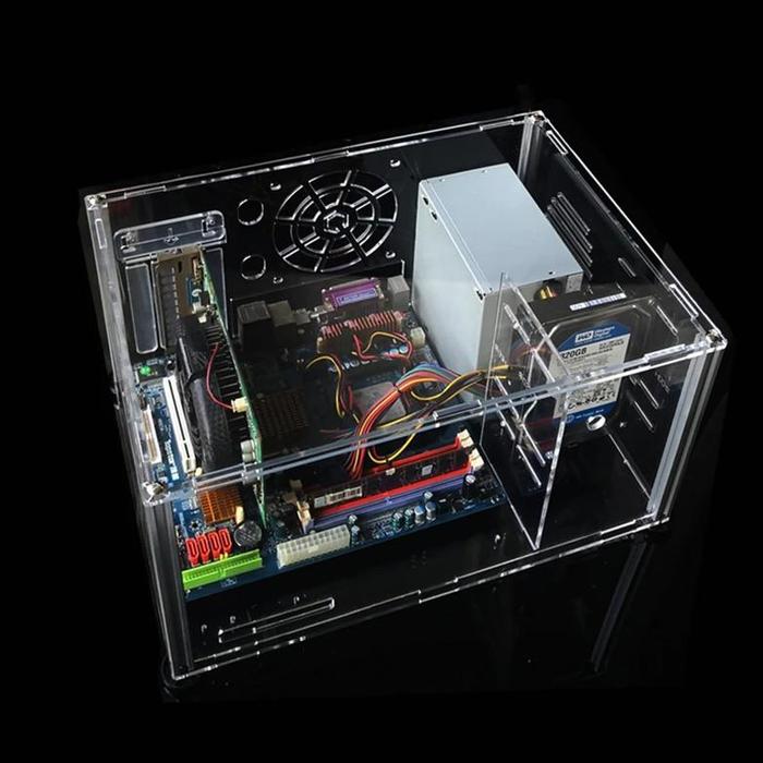 Jual Transparent Acrylic Computer Case For ATX MATX Mainboard Modify Closed PC Case - Jakarta ...