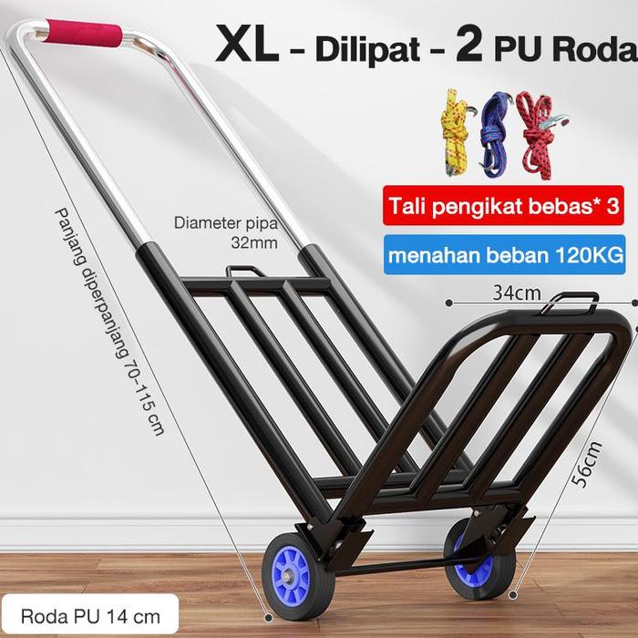 Jual Troli Besi Lipat Serbaguna Troli Galon Troli Barang Free Tali ...