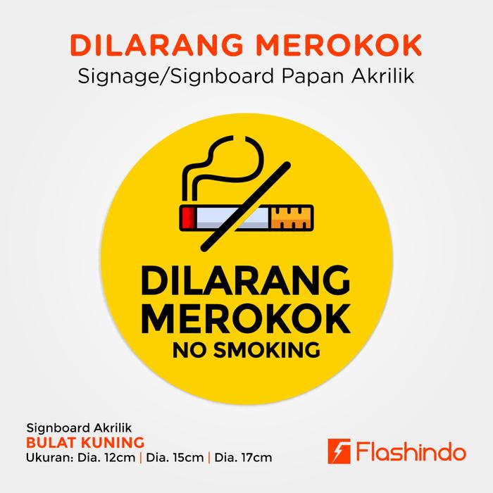 Jual Sign board Papan Akrilik Tulisan Peringatan Dilarang Merokok No ...