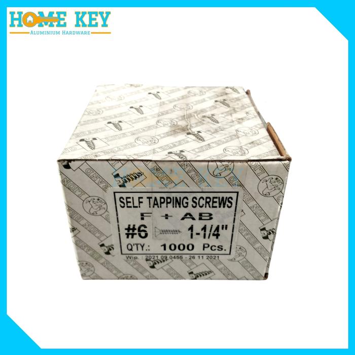 Jual FAB #6x1-1/4" Sekrup, Baut Tapping FH Moon Lion Kepala Rata, Obeng ...