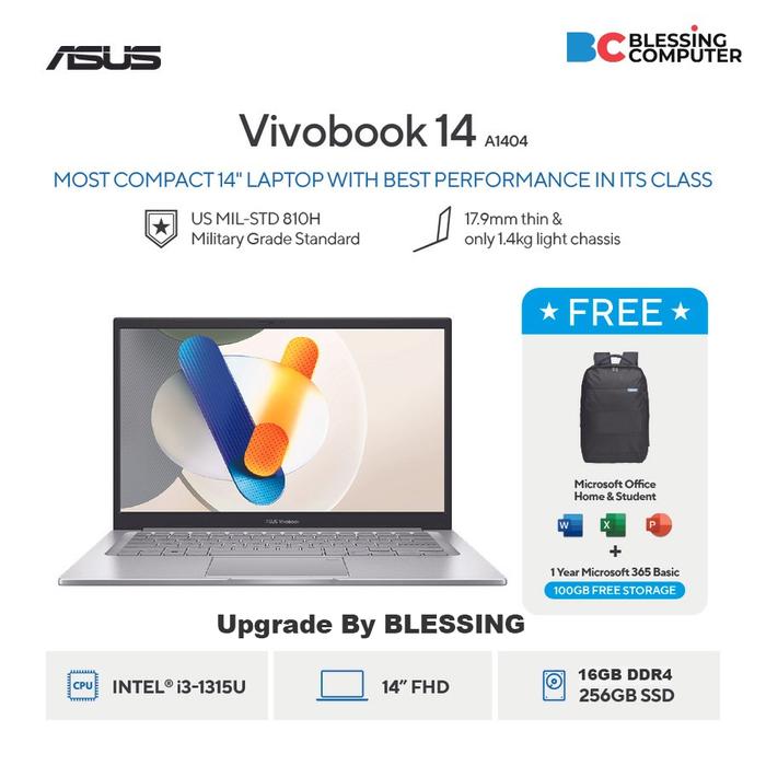 Jual ASUS Vivobook 14 A1404VA FHD3823M Core i3 1315U 8GB 256GB / i3 ...