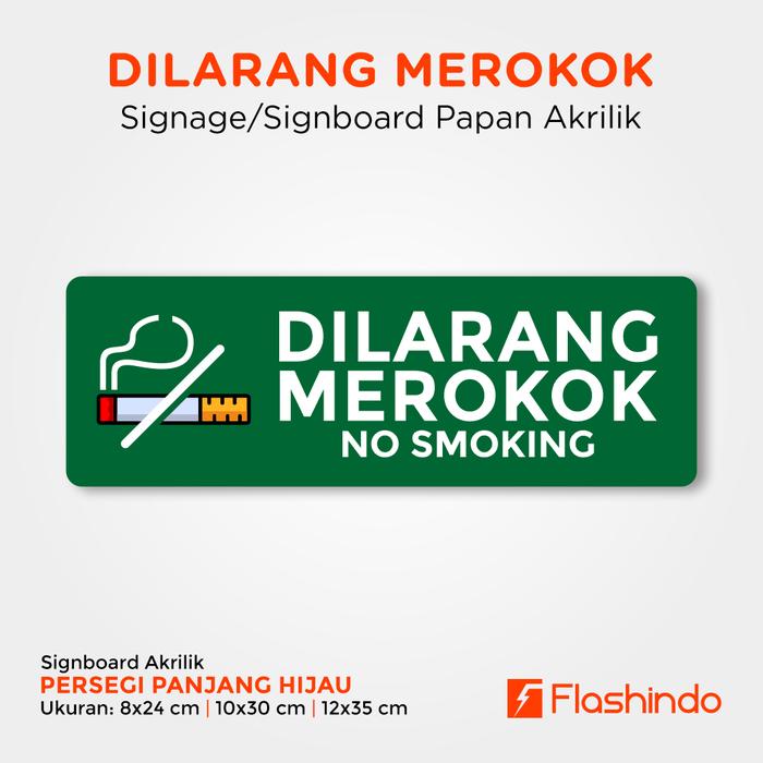 Jual Signboard Papan Akrilik Tulisan Himbauan Dilarang Merokok | No ...