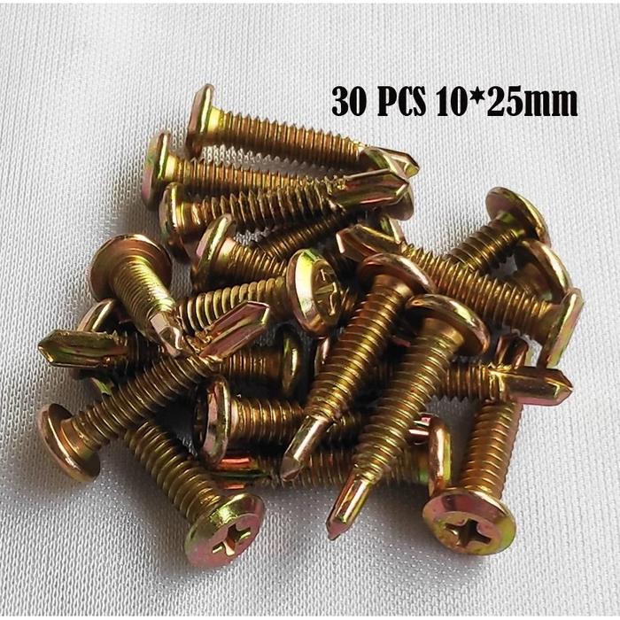 Jual Isi 30 Pcs Skrup SDS Wafer Head Sekerup Roofing ACP Baut Gypsum ...