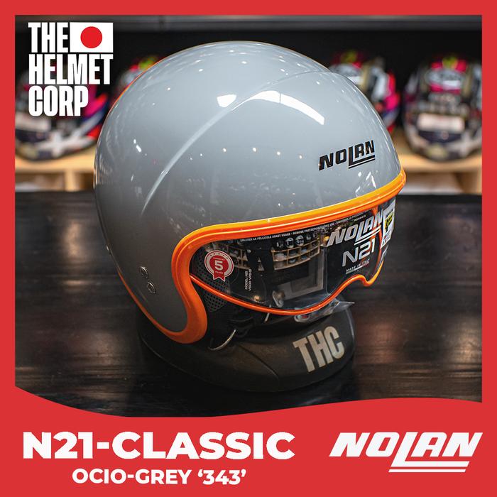 Jual NOLAN N21 CLASSIC OCIO GREY 343 HALF FACE HELMET ORIGINAL ...