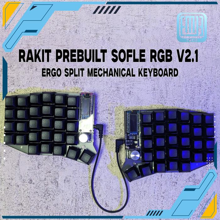Jual Rakit Prebuilt Sofle RGB V2.1 Ergo Split Mechanical Keyboard VIA ...