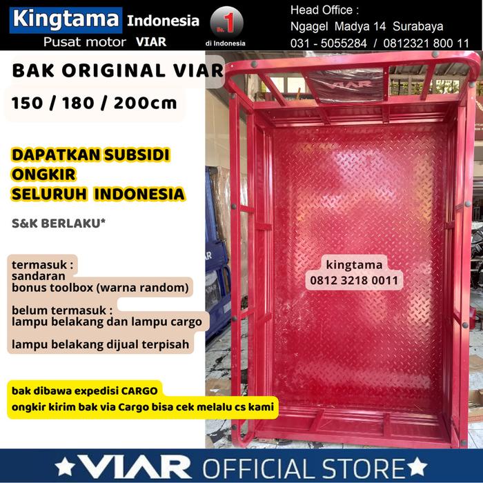 Jual BAK ORI MOTOR RODA TIGA VIAR KARYA 200 LONG - Merah - Kota ...