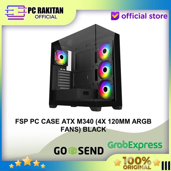 Promo FSP PC CASE ATX M340 (4X 120MM ARGB FANS) BLACK Cicil 0% 3x ...