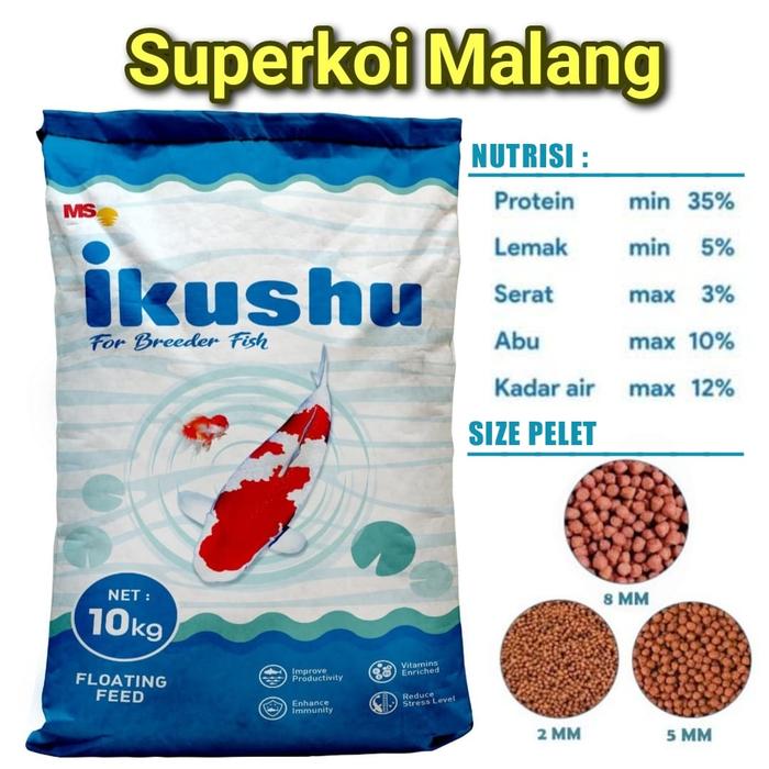 Jual Ikushu 10Kg Pakan Pelet Koi 10 Kg Floating Growth Color Warna Ikan ...