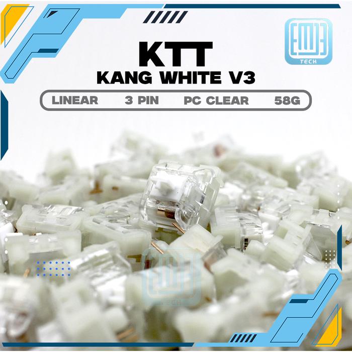 Jual Lubed KTT Kang White Switch 3 Pin Krytox 205g0 Plate mount ...