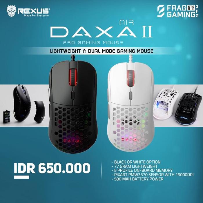 Jual Rexus Daxa Air 2 / II Wireless / Daxa Air 2 Wireless PRO Gaming ...
