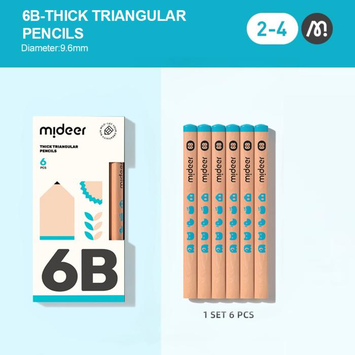 Jual Mideer Thick Triangular Pencil Pensil Kayu Segitiga Alat Tulis ...