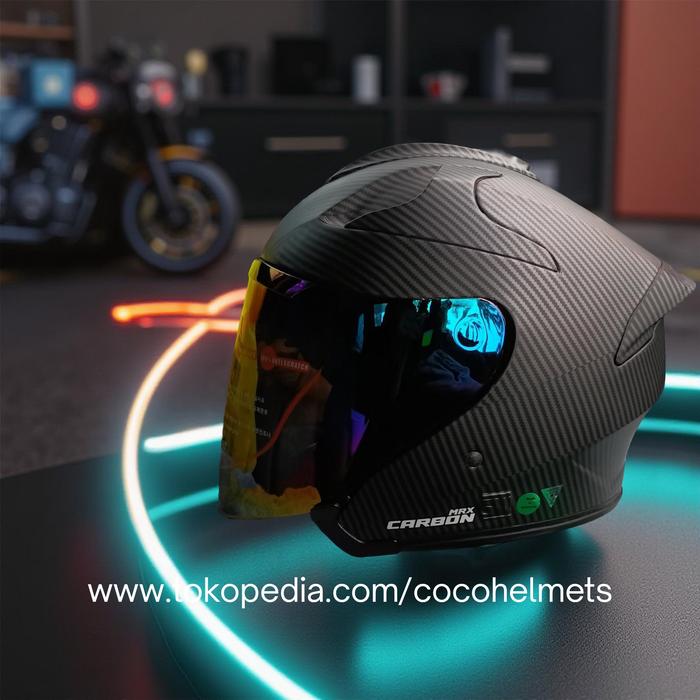 Jual open face 2025!!! new helm carbon double visor dewasa mrx carbon ...