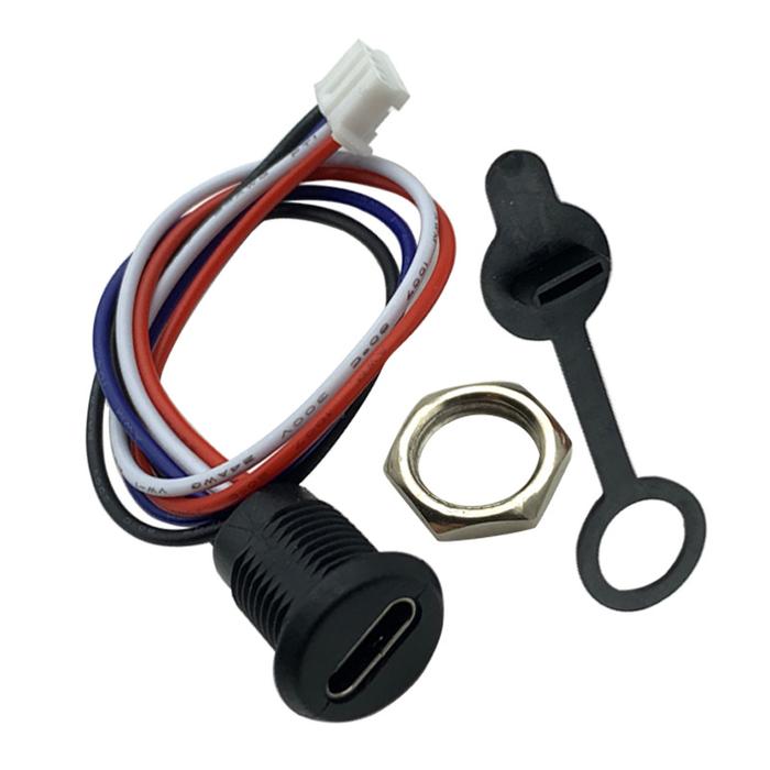Jual Terminal Tanam Port USB Tipe C Female Bulat Baut Dengan Konektor ...