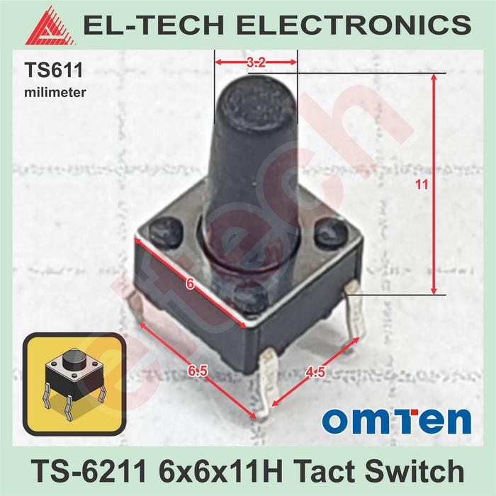 Jual 6x6mm Tact Switch Push Button Small Micro Tactile Click Straight ...
