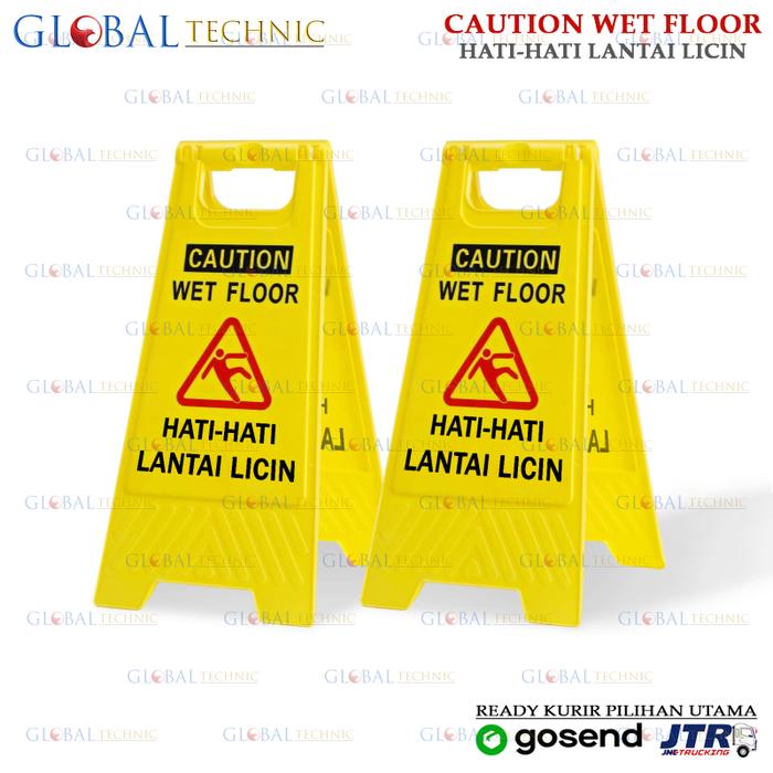 Jual Caution Wet Floor Warning Sign Board / Papan Peringatan Lantai ...