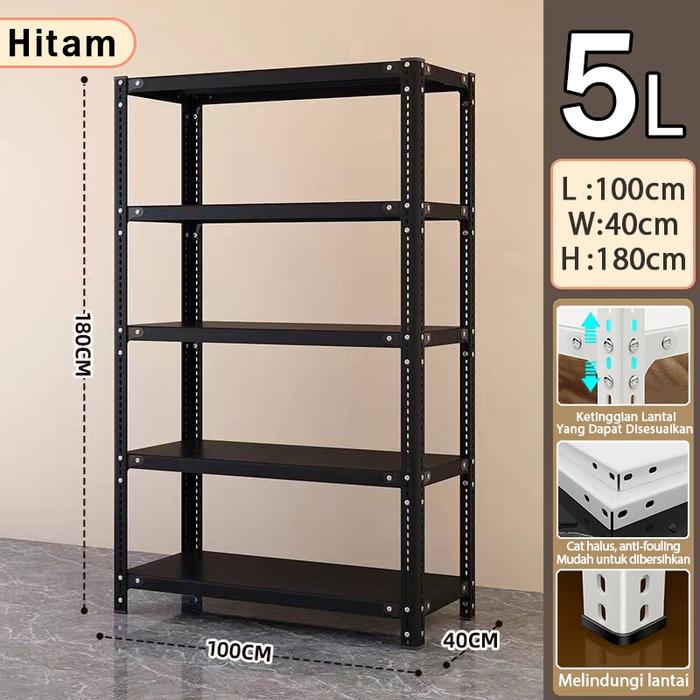 Jual RM-Rak Besi Siku Lubang Rak Besi Susun 120*40*200cm Rak Susun 5 ...