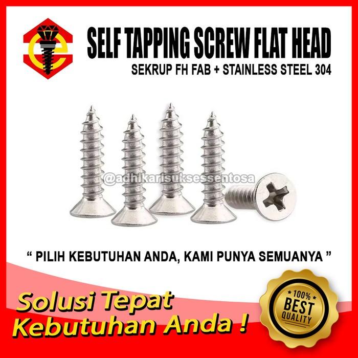 Jual SS 304 / Sekrup FH #4x5/8" / Self Tapping Screw F+AB Skrup (1,5 CM ...