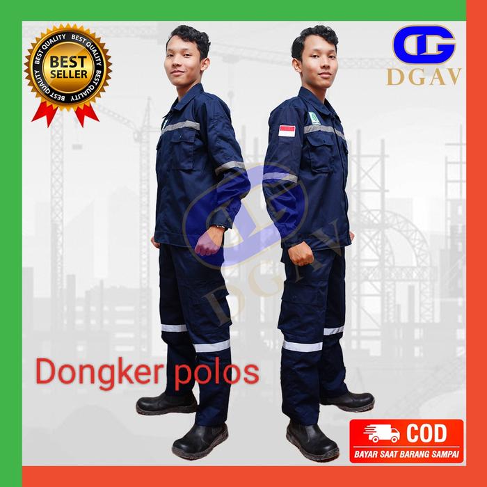 Jual wearpack setelan/Seragam kerja setelan lengan panjang - Dongker ...