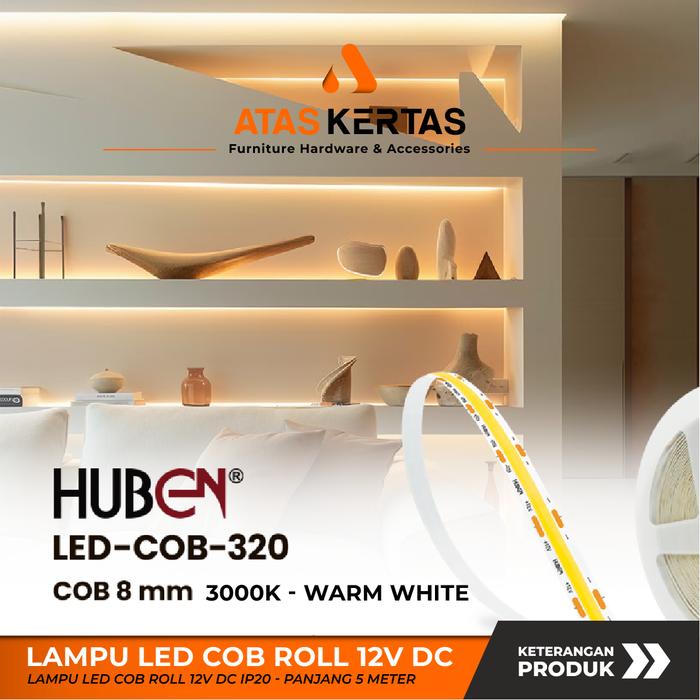 Jual lampu led cob 12v 320L - Led strip flexible - lampu strip led cob ...