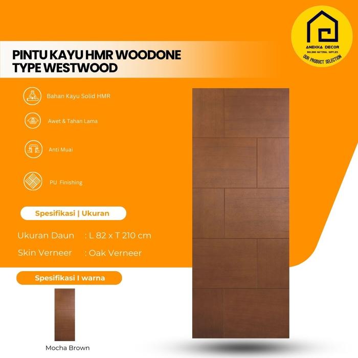 Jual Pintu Kayu Solid Engineering HMR Woodone type Westwood ukuran 82 x ...