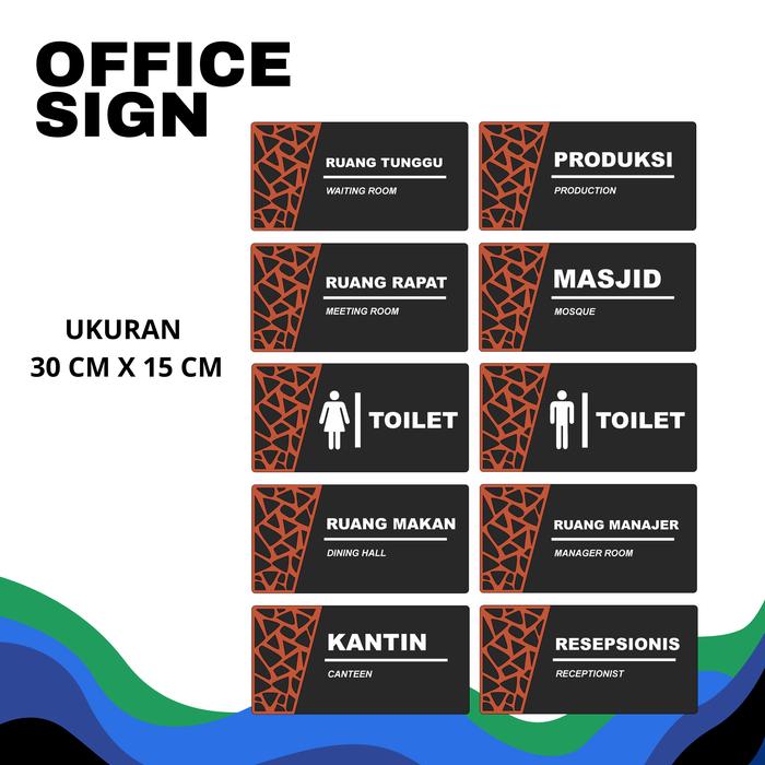 Jual SIGN RUANGAN KANTOR | NAMA RUANGAN | NAMA RUANGAN AKRILIK HITAM ...