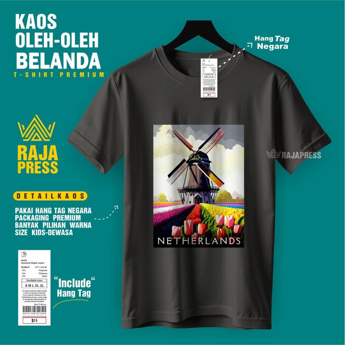 Jual Kaos oleh - oleh Belanda, Amsterdam, Netherland Pakai tag label ...