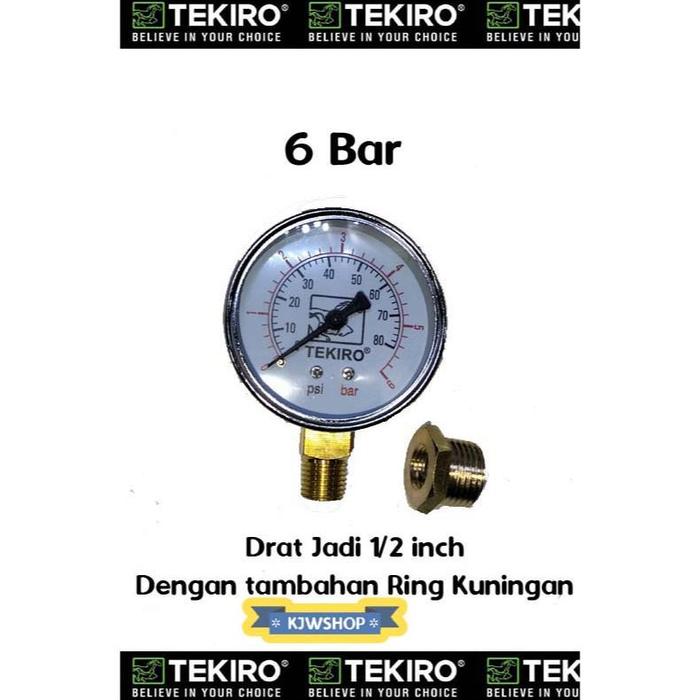 Jual Manometer TEKIRO Drat 1/2 inch Pressure Gauge Tekiro 1/2 inch ...